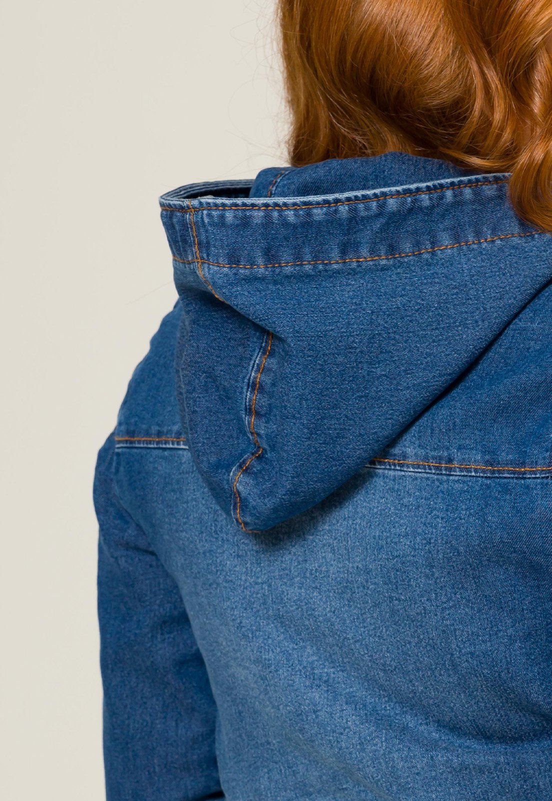 Parka Jeans Feminina com Capuz Alina